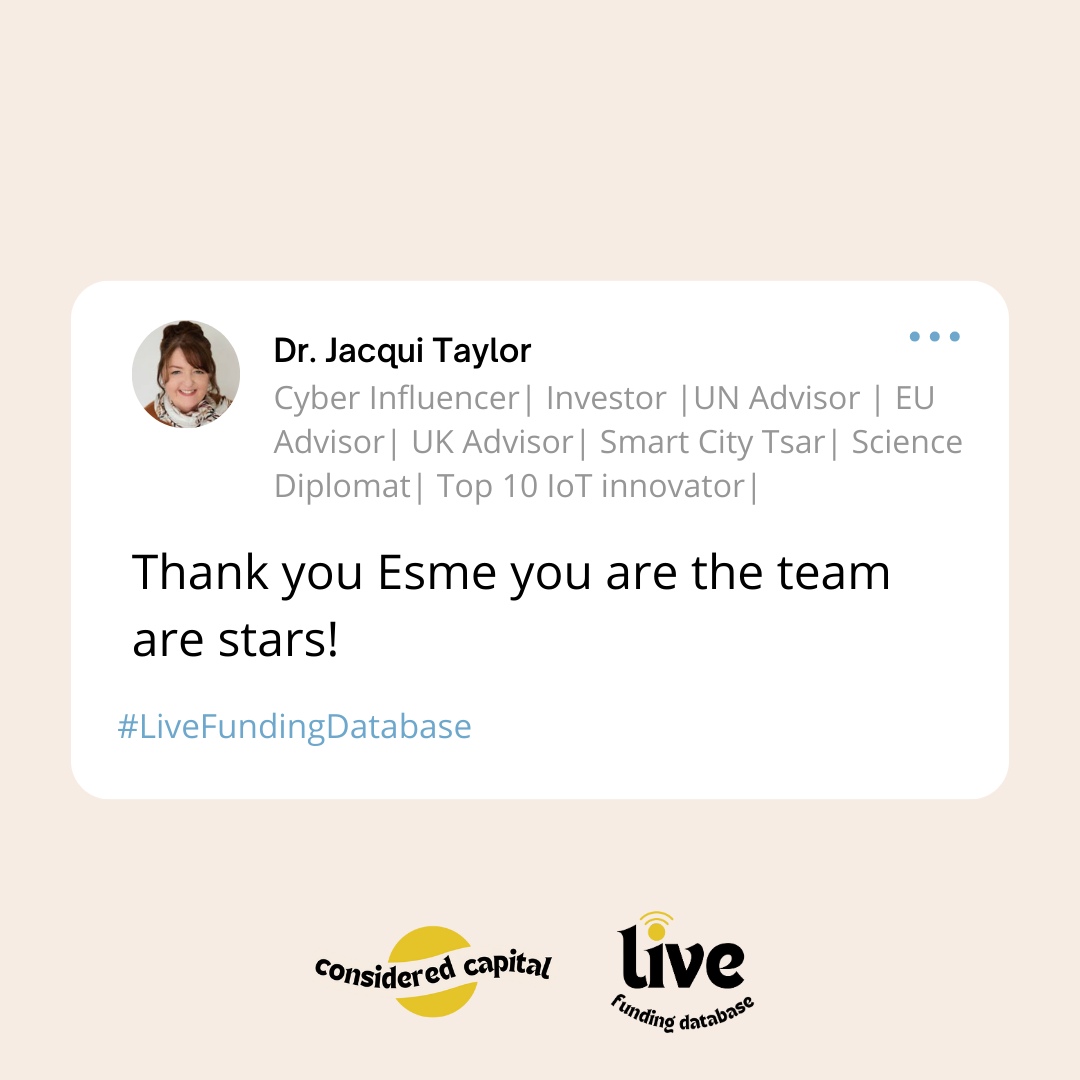 Live Funding Database - Considered Capital