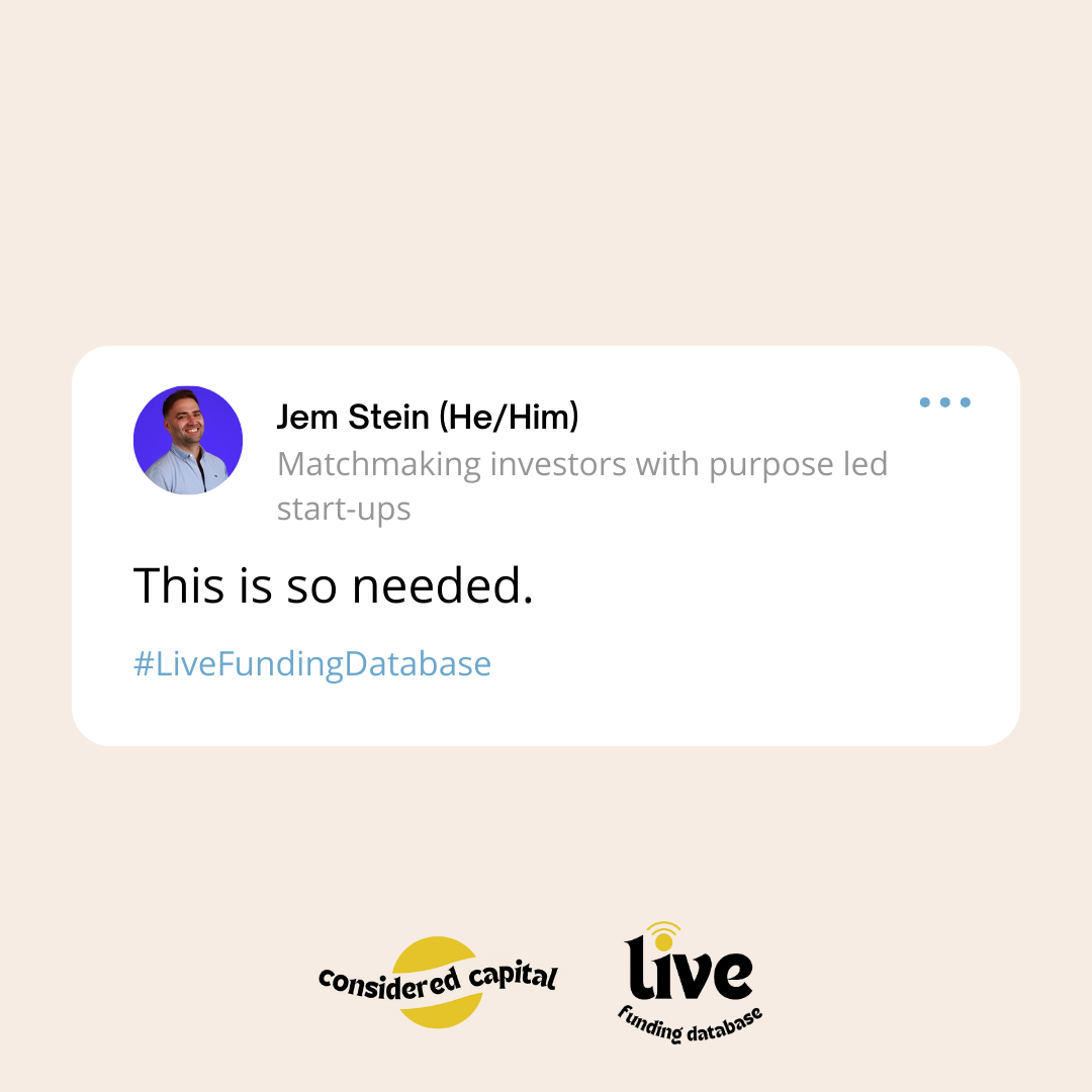 Live Funding Database - Considered Capital